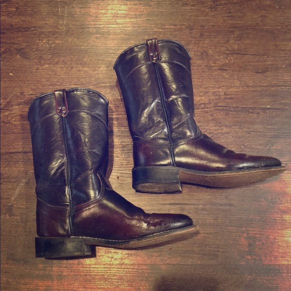 Justin Boots | Shoes | Vintage Leather Roper Boots | Poshmark